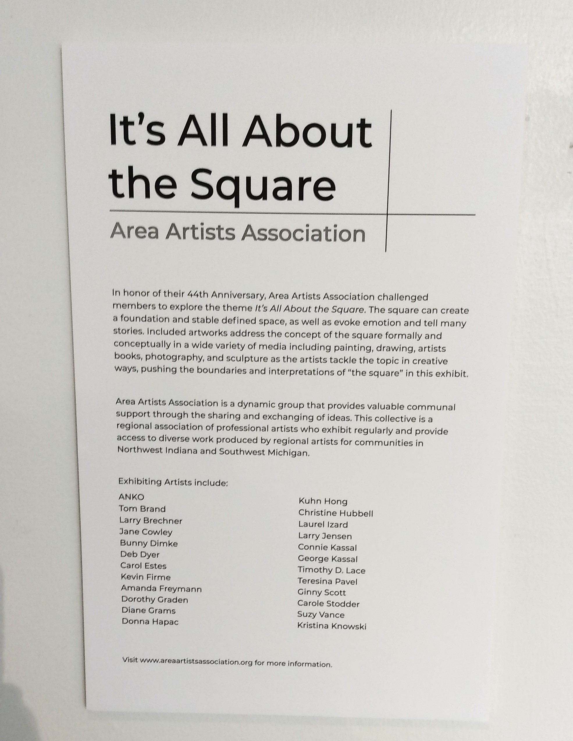 It’s All About the Square 2024 Exhibit – Area Artists Association